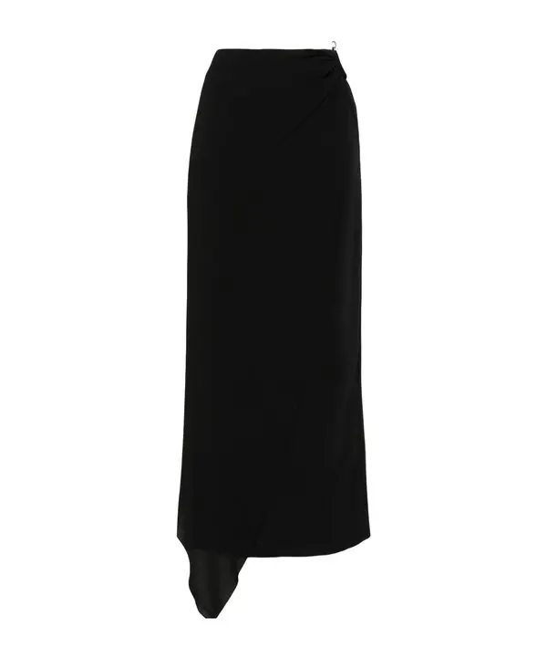 Gcds Layered Stretch Skirt With Silver Logo - Black
