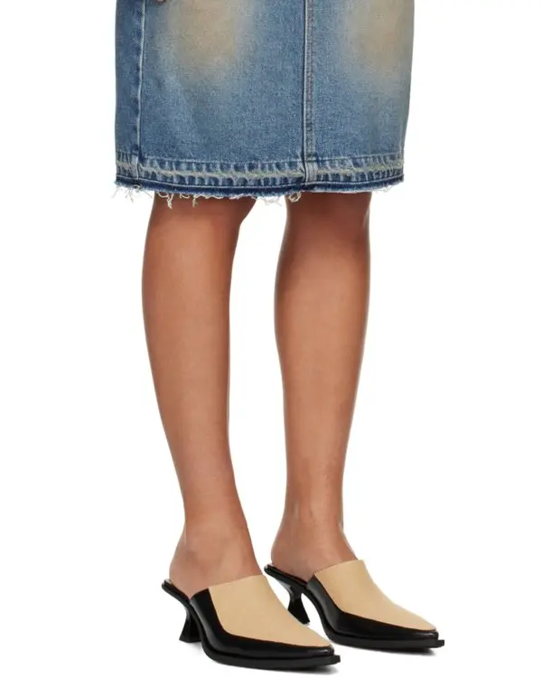 We11Done Distressed Denim Long-sleeve Dress With Multi-pocket Design