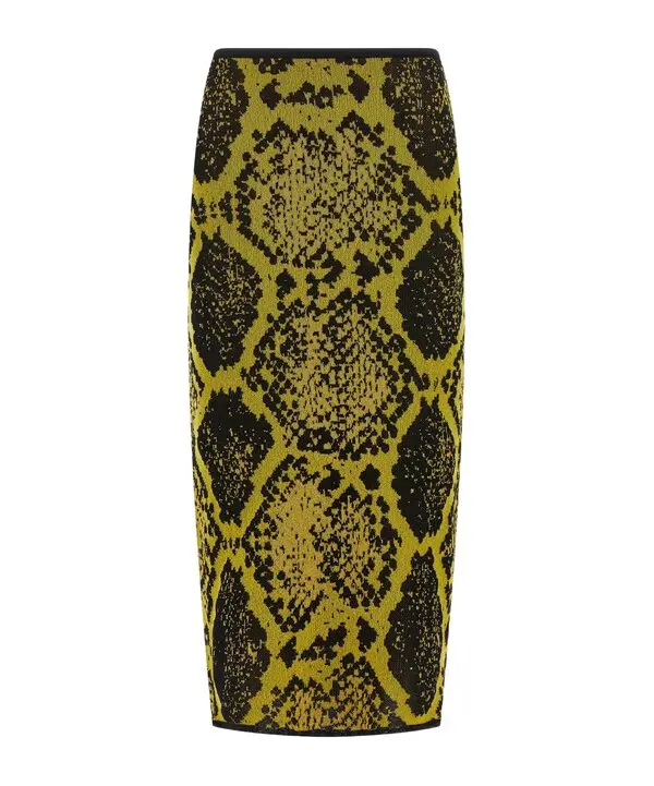 Attico Python Jacquard Sheath Skirt