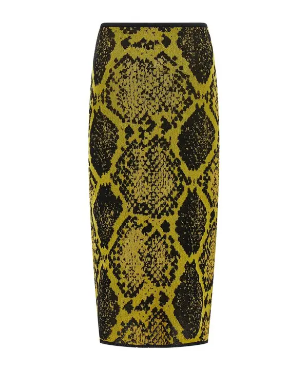 Attico Python Jacquard Sheath Skirt