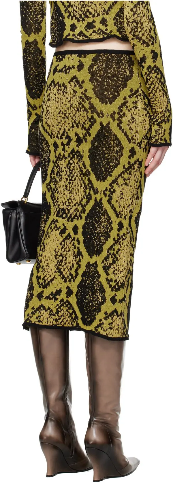Attico Python Jacquard Sheath Skirt