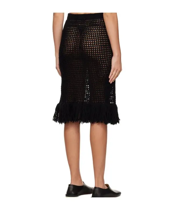 NICCOLO PASQUALETTI Crochet Midi Skirt With Fringe Detailing