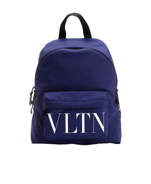 Valentino Garavani Vltn Logo Printed Zipper Backpack - Blue