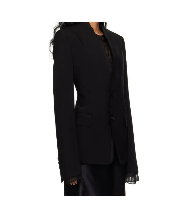 ANN DEMEULEMEESTER Sady Collarless Fitted Blazer