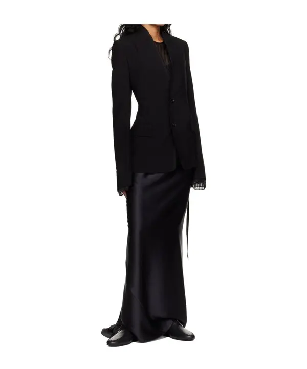 ANN DEMEULEMEESTER Sady Collarless Fitted Blazer