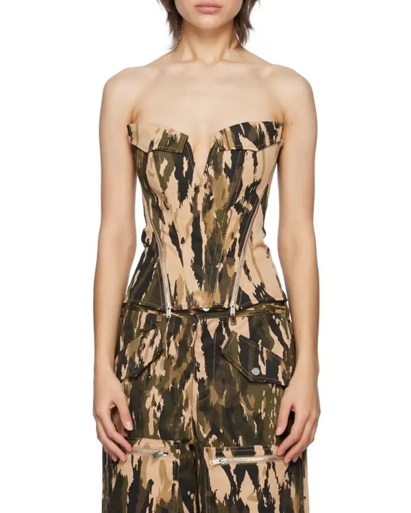 DION LEE V-wire Camouflage Corset Top - Nude
