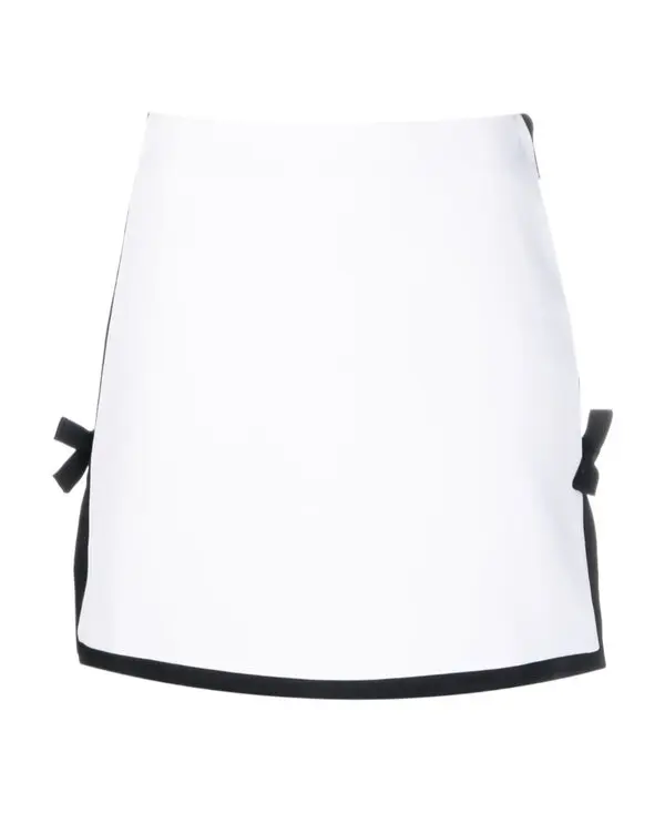 MSGM Bow Detail Slit Skirt - White