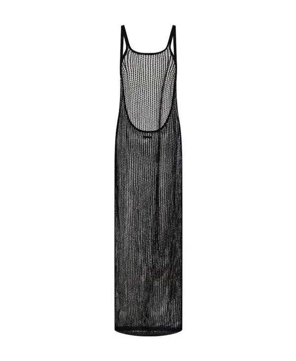 Heron Preston Logo Net Knit Maxi Dress - Black