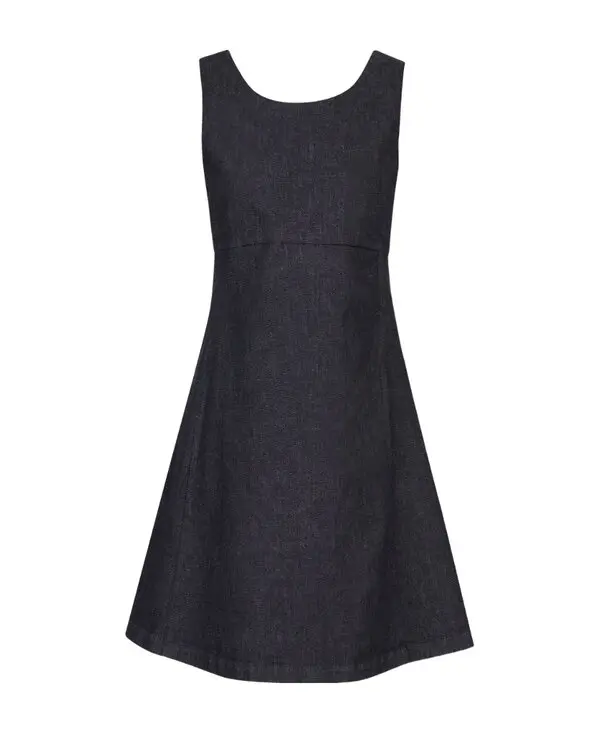 Emporio Armani Square-neck Sleeveless Denim Dress