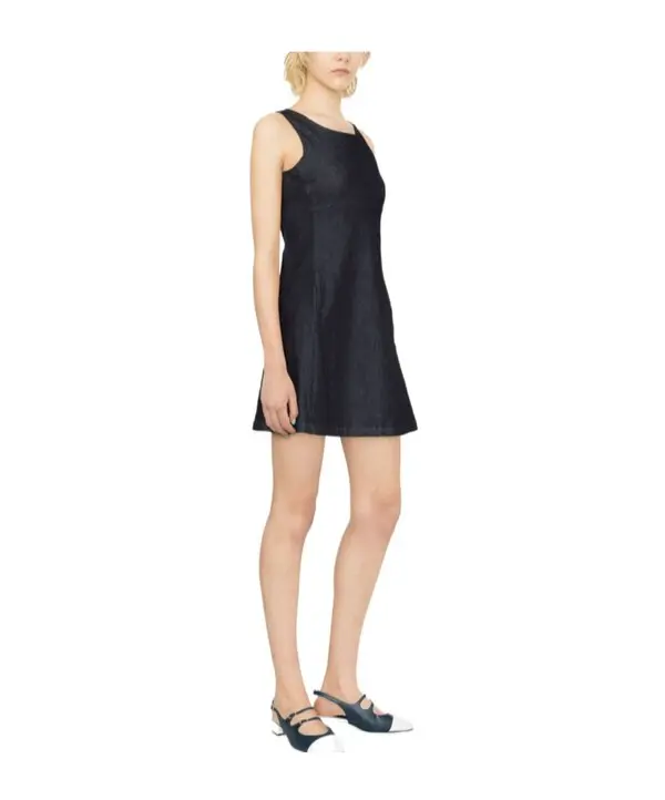 Emporio Armani Square-neck Sleeveless Denim Dress