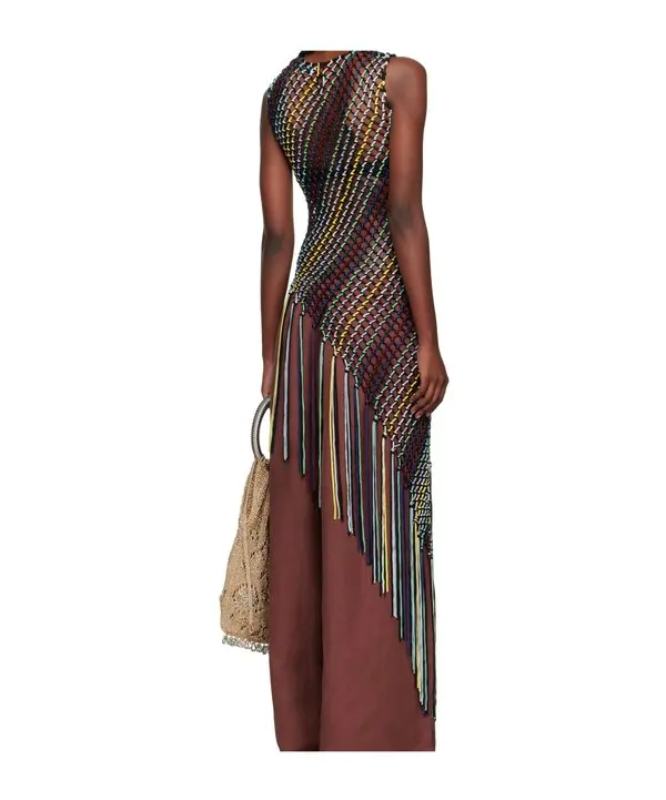 Gabriela Hearst Round Neck Sleeveless Asymmetrical Hem Dress