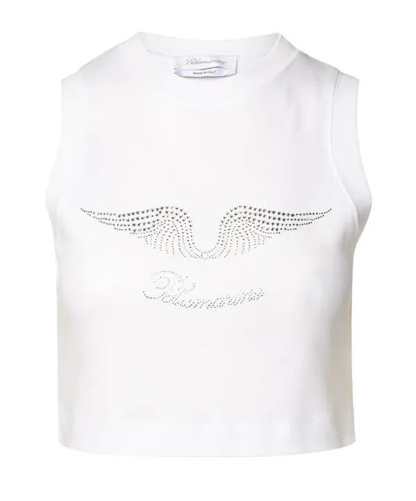 Blumarine Short Cotton Vest - White
