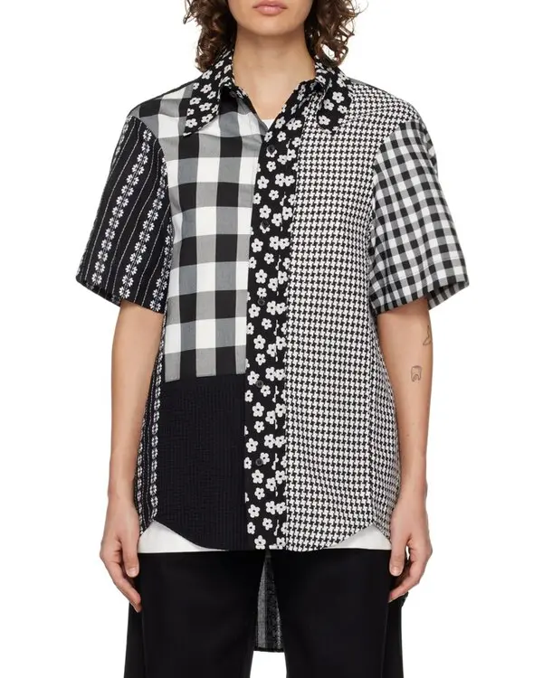 ADER ERROR Short Sleeve Patchwork Shirt - Black