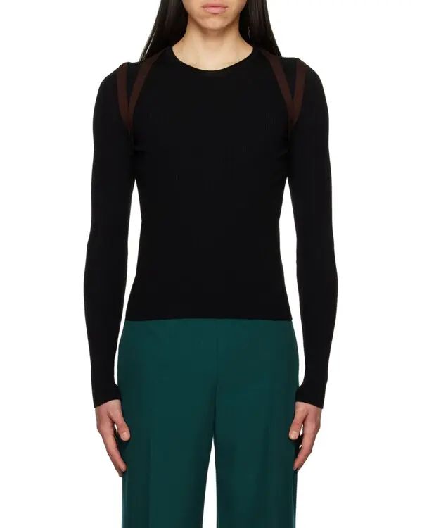 DION LEE Harness Detail Long Sleeve T-shirt