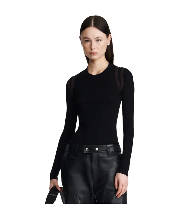 DION LEE Harness Detail Long Sleeve T-shirt