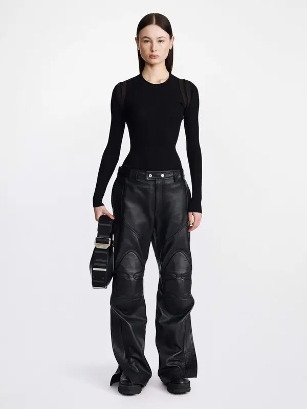 DION LEE Harness Detail Long Sleeve T-shirt