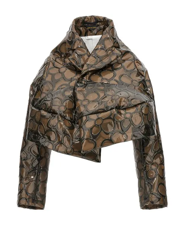 Comme Des Garçons Floral Cropped Jacket - Black