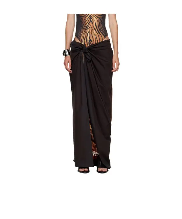 JEAN PAUL GAULTIER Pareo Logo Printed Scarf - Black