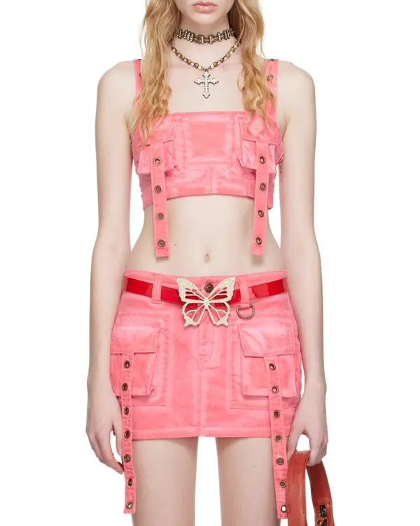 Blumarine Square Collar Short Sling Top