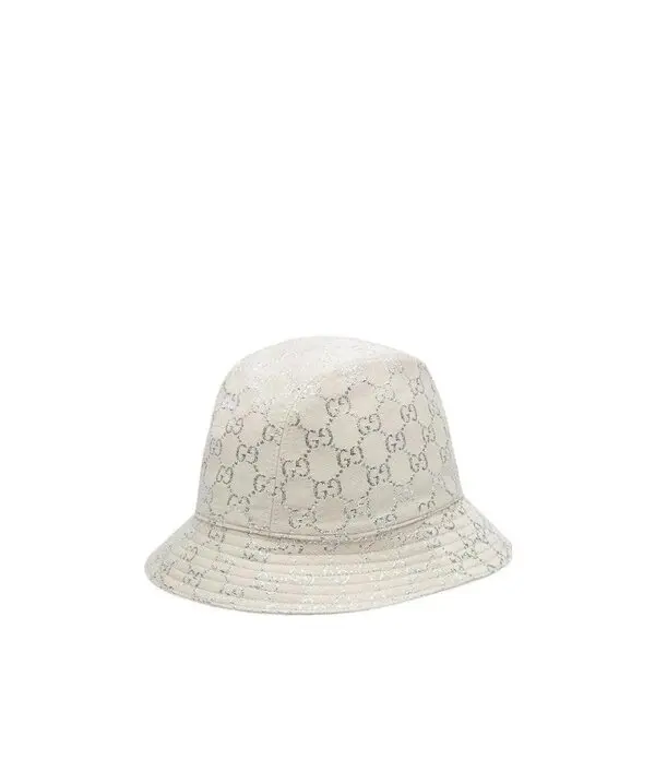 Gucci Gg Lamé Bucket Hat - White