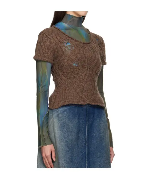 Andersson Bell Cable Knit Layered T-shirt