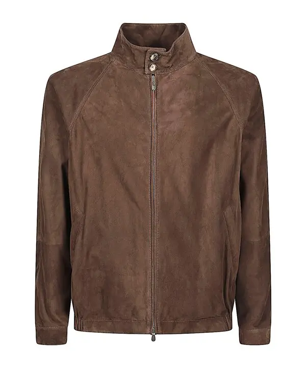Brunello Cucinelli Long-sleeved Leather Jacket - Green