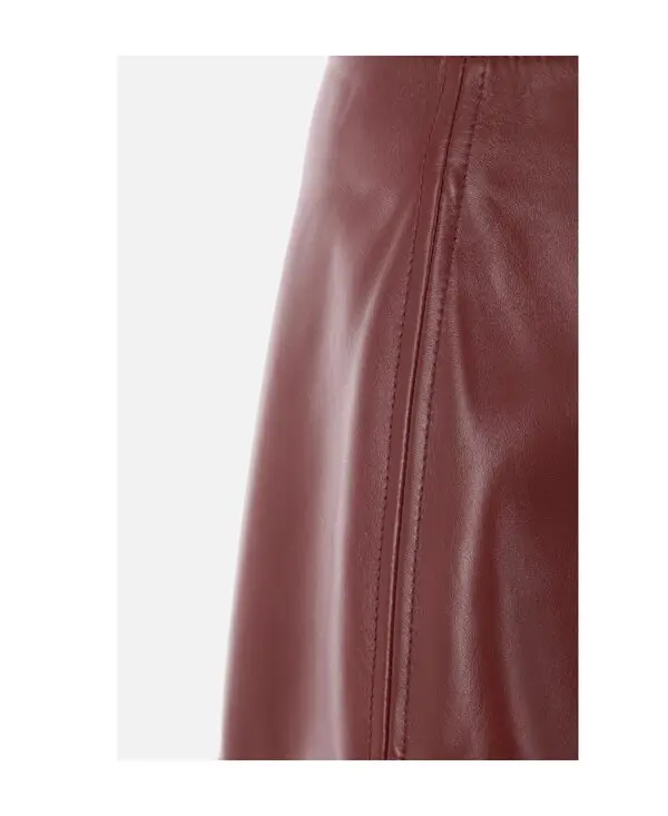Bottega Veneta Pleated Leather Skirt