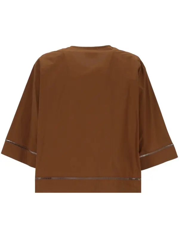 FORTE_FORTE Button-up Crewneck Top