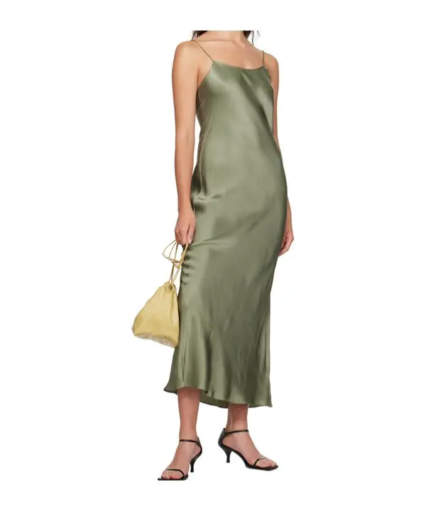 ANINE BING Chloe Silk Dress - Green