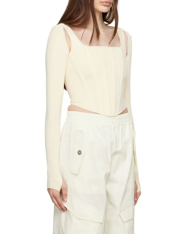 DION LEE Long-sleeve Corset Top With Removable Jacket - White