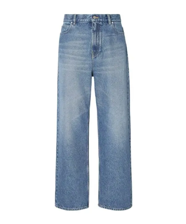 Fendi Logo-patch Straight-leg Jeans - Light Blue