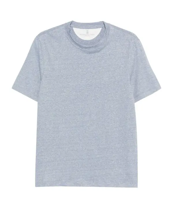 Brunello Cucinelli Straight Hem Cotton T-shirt - Gray