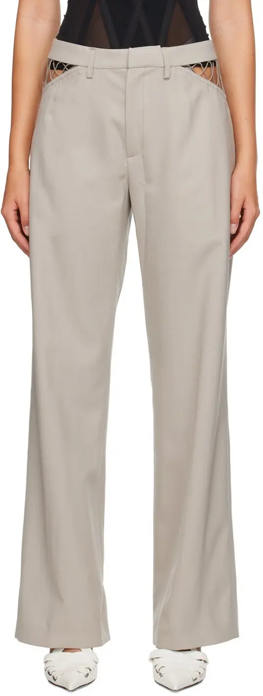 DION LEE Cut-out Wool Tousers - Nude