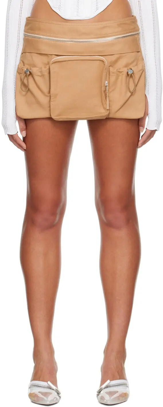 DION LEE Belted-waist Mini Skirt - Brown