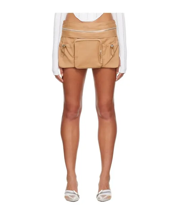 DION LEE Belted-waist Mini Skirt