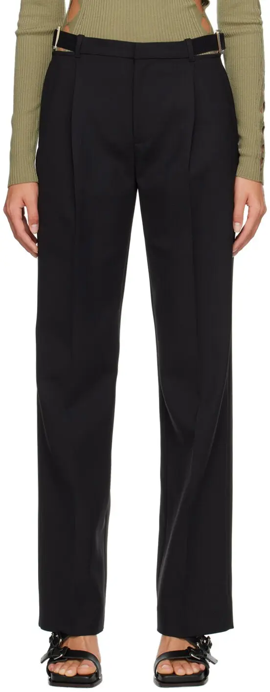 DION LEE Safety Slider Tailored Trousers - Black