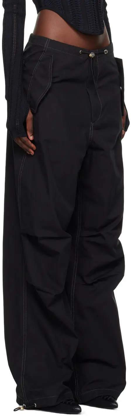 DION LEE Wide-leg Casual Pants - Black