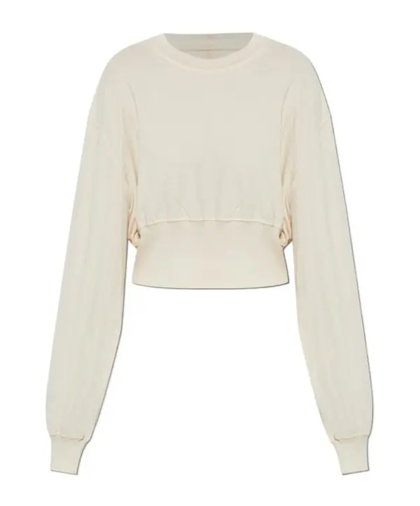 Rick Owens Long Sleeve Cropped Top - Cream