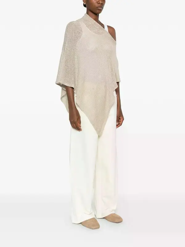 Enza Costa Open-knit Asymmetric Poncho