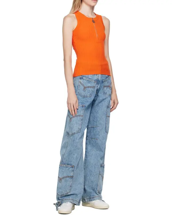Moschino Ribbed Half-zip Vest
