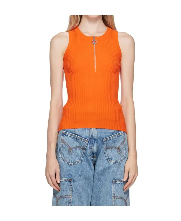 Moschino Ribbed Half-zip Vest