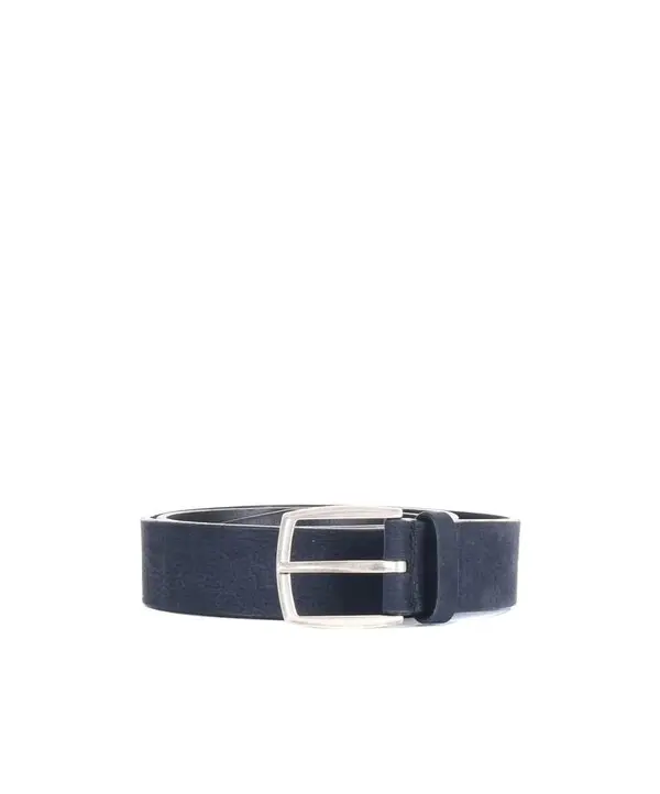 ORTIGNI Textured Leather Belt - Blue