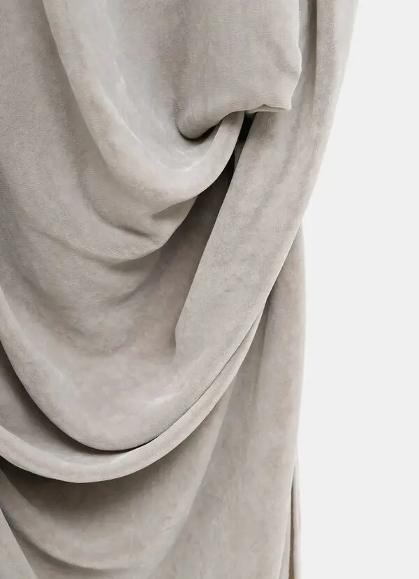 Rick Owens Draped Cowl Neck Asymmetrical Dress