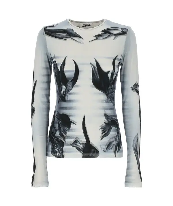 JEAN PAUL GAULTIER Printed Crewneck Long Sleeve Top