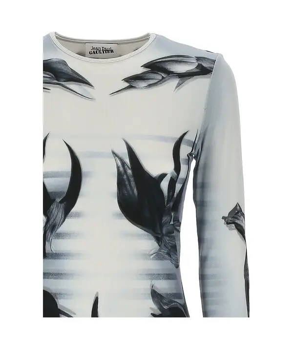 JEAN PAUL GAULTIER Printed Crewneck Long Sleeve Top