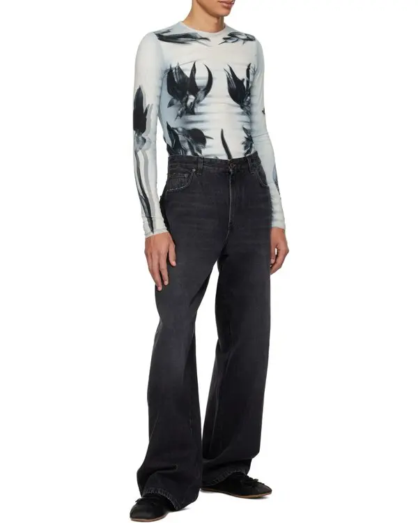 JEAN PAUL GAULTIER Printed Crewneck Long Sleeve Top