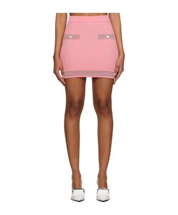 PUSHBUTTON Button-decorated Mini Skirt - Pink