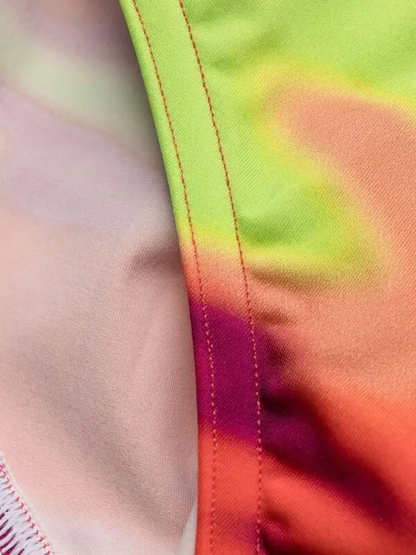 Dries Van Noten Camouflage V-neck One-piece Swimsuit
