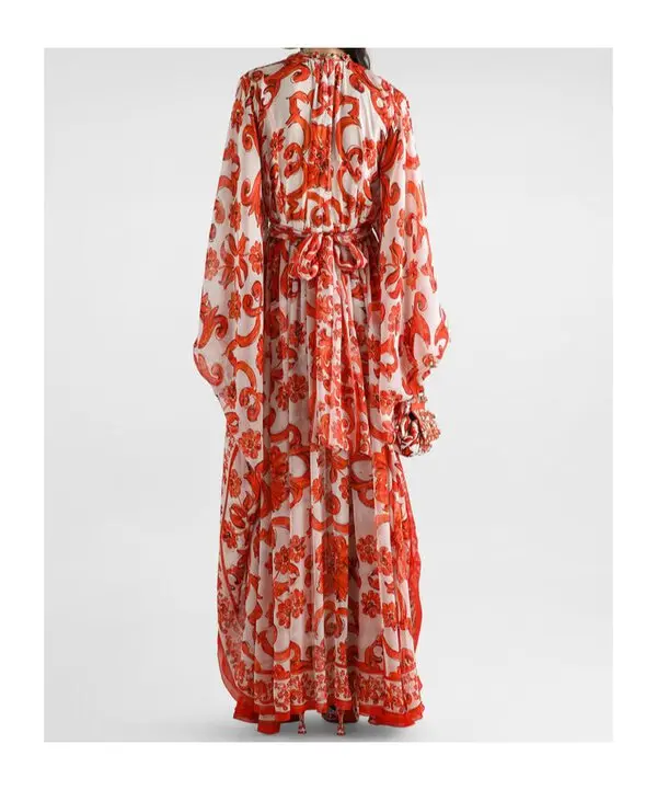 Dolce & Gabbana Dolce Gabbana Majolica-printed Long Kaftan Dress