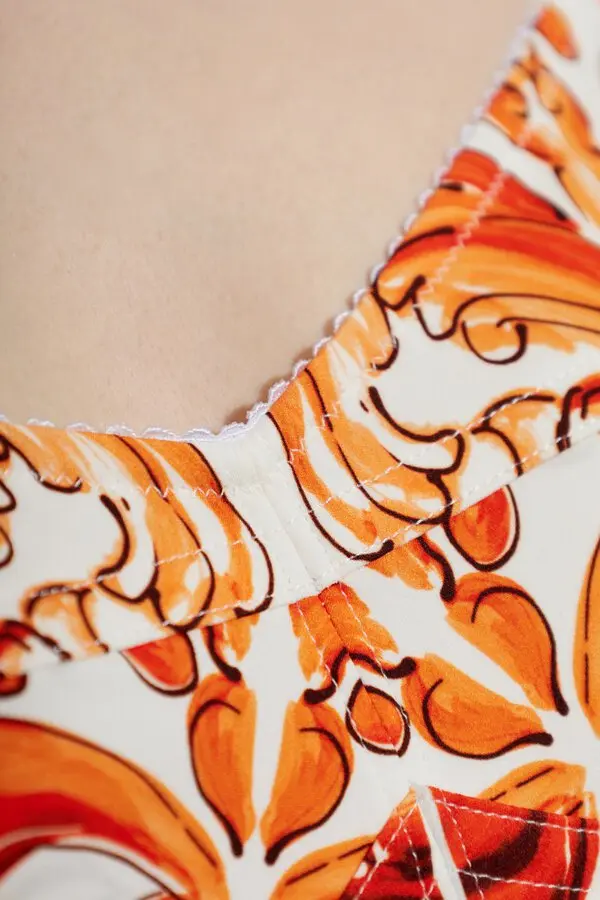 Dolce & Gabbana Majolica Printed Sleeveless Midi Dress